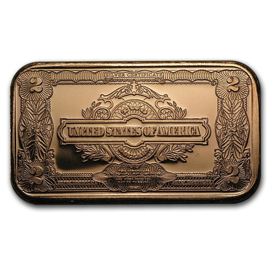 1 oz Copper Bar - $2 Washington Note – D.B.Metals