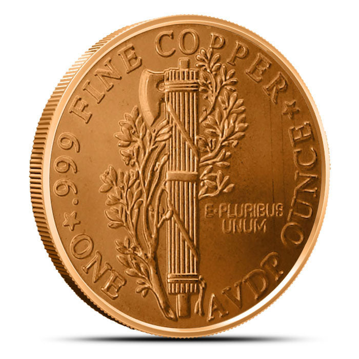1 oz Copper Round - Mercury Dime – D.B.Metals