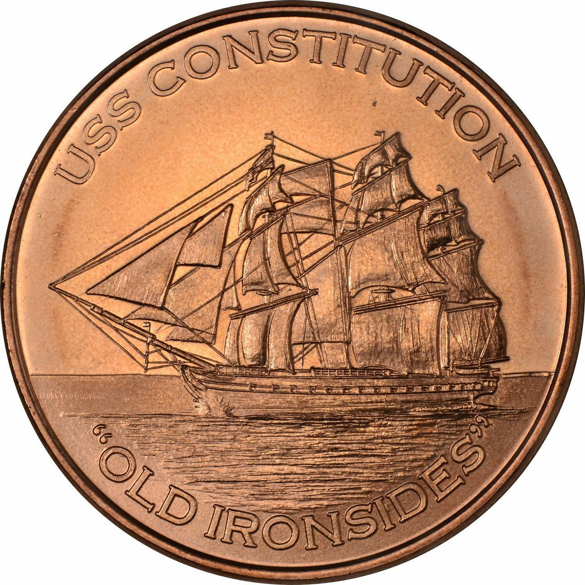 1 oz Copper Round - USS Constitution – D.B.Metals