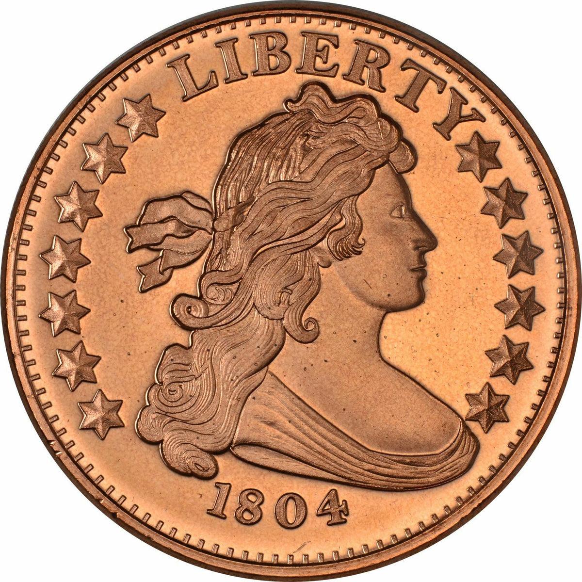1 oz Copper Round - 1804 Draped Bust Dollar – D.B.Metals