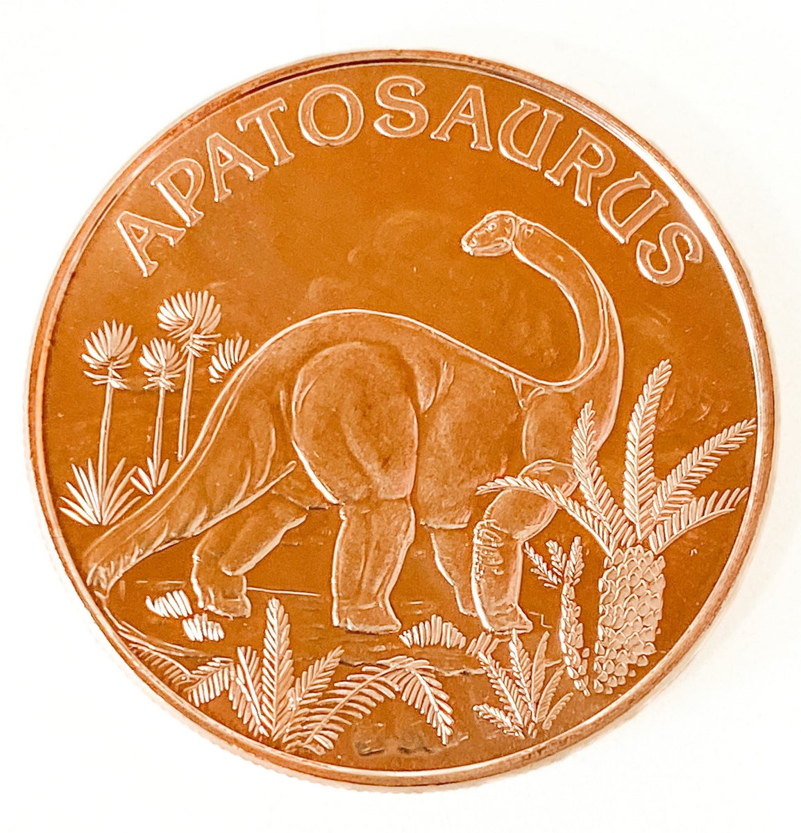 1 oz Copper Round - Apatosaurus – D.B.Metals