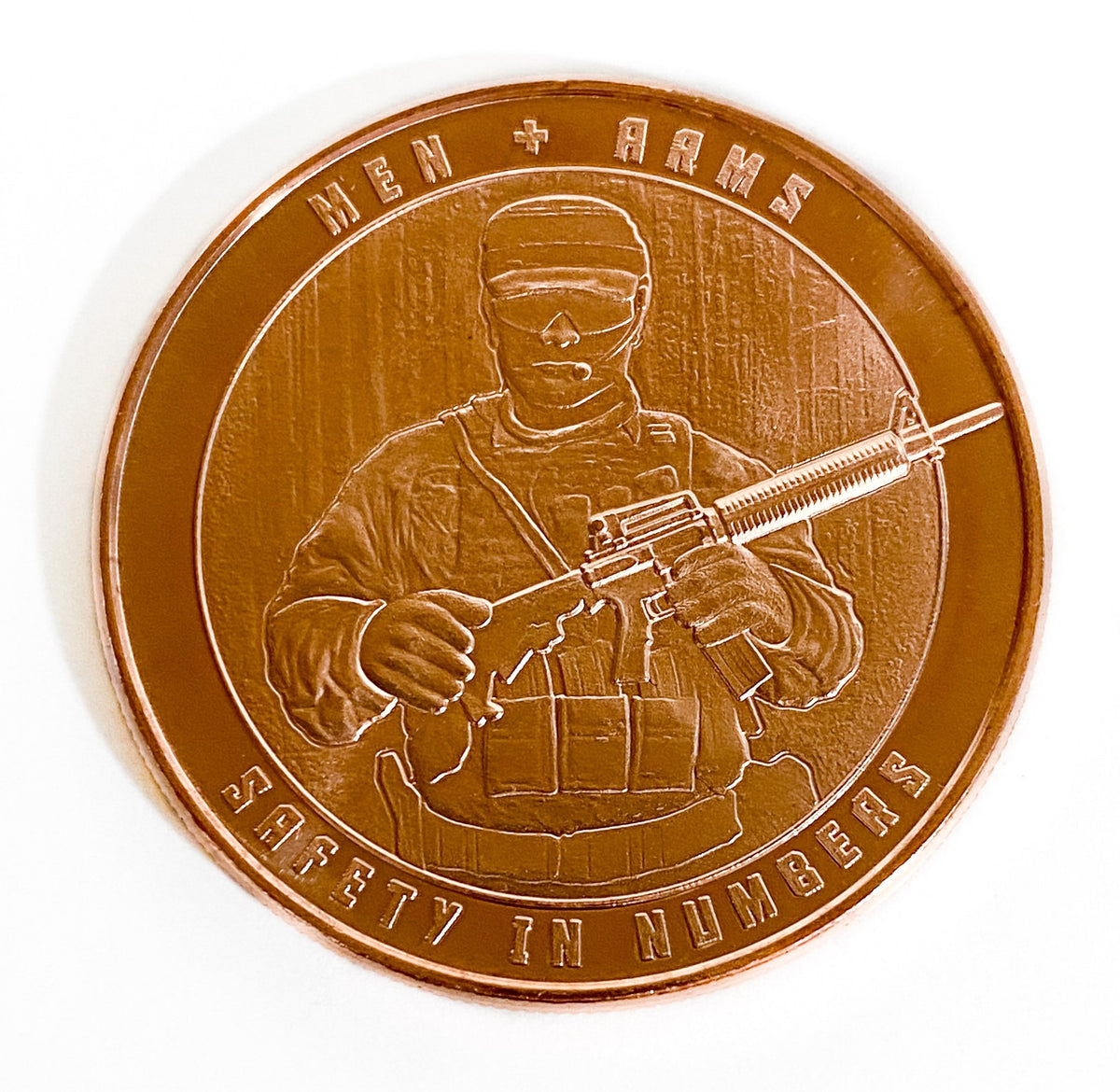 1 oz Copper Round - Men and Arms – D.B.Metals